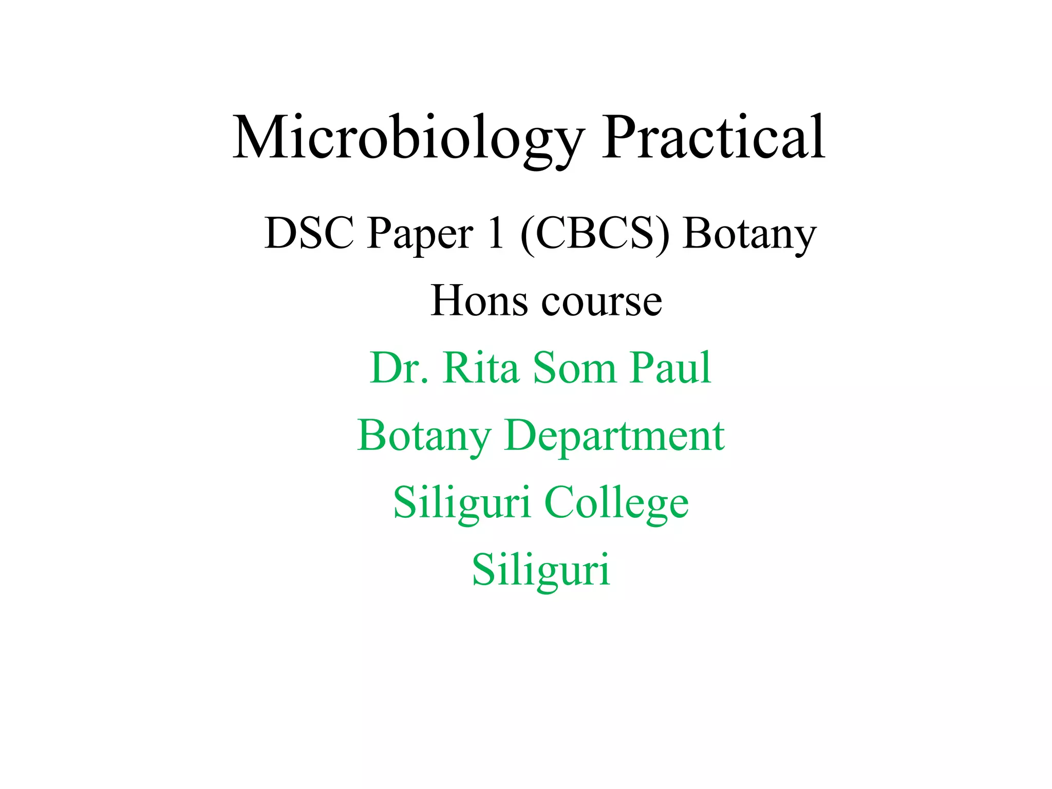 Microbiology practical | PPT