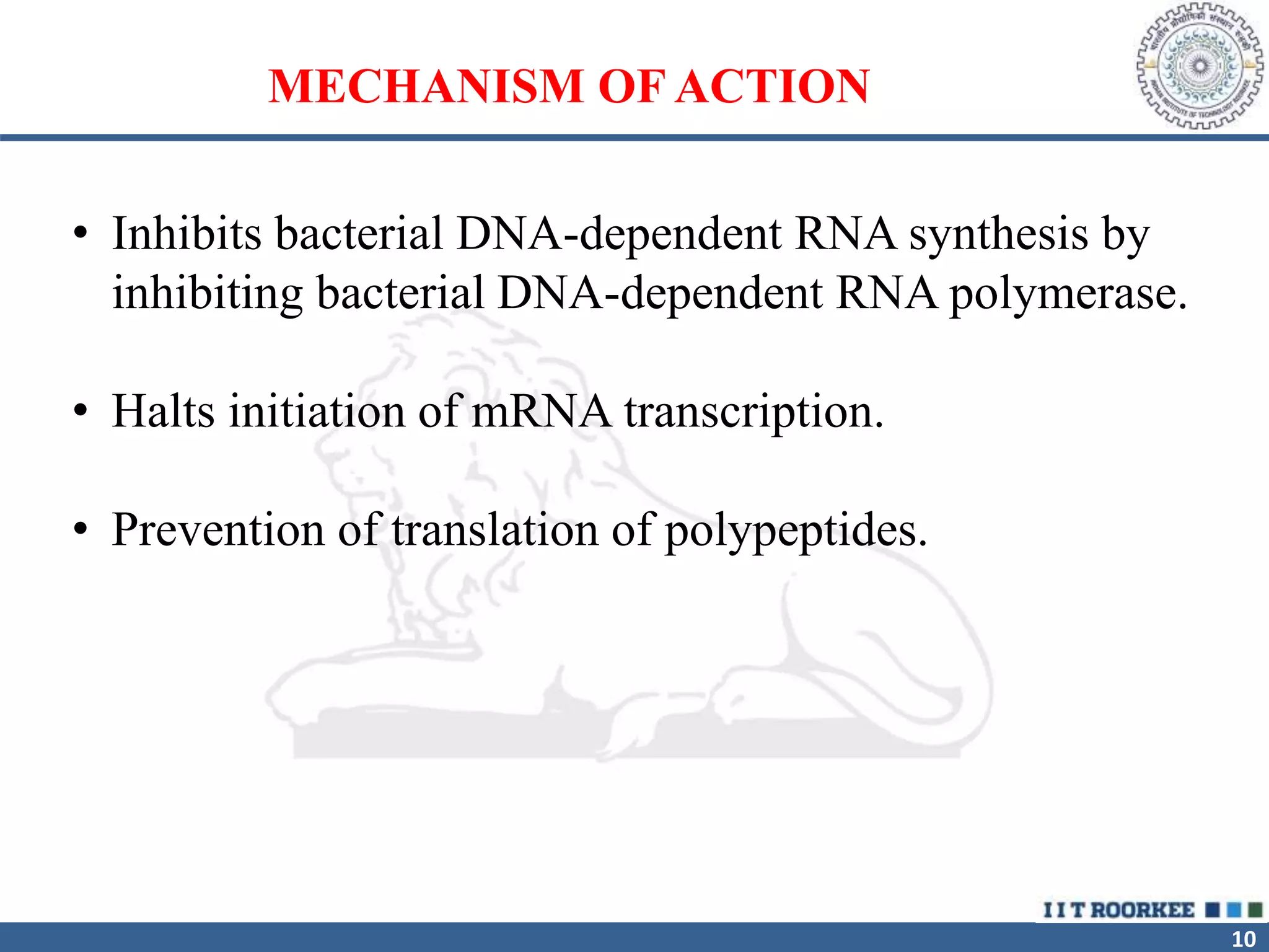 Antibiotics-Inhibitors of nucleic acid biosynthesis | PPTX