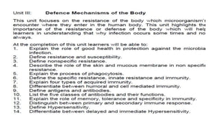GBSN - Microbiology (Unit 3) Defense Mechanisms of the body | PPTX