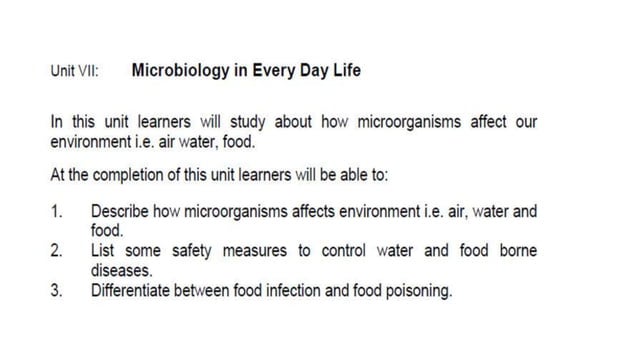 GBSN - Microbiology (Unit 7) Microbiology in Everyday Life | PPTX