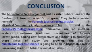 International Journal of Microbiome Forensic | PPTX