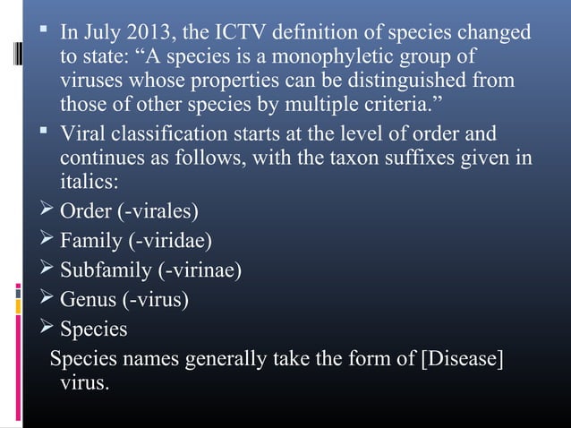 viral taxonomy (microbiology) | PPT | Operating Systems | Computer Software and Applications
