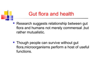 Gut flora and health | PPT