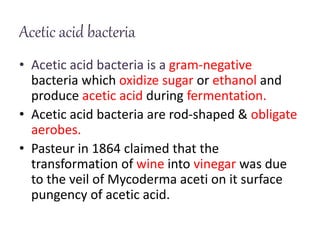 acetic acid production using microbes | PPTX