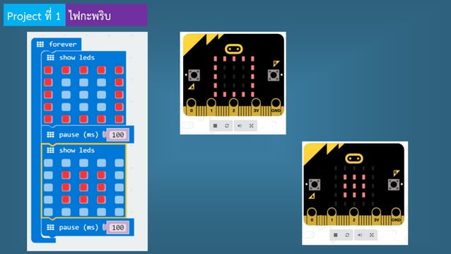 การใช้งานบอร์ด micro:bit เบื้องต้นด้วย Microsoft Make Code | PPTX