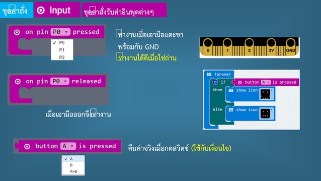 การใช้งานบอร์ด micro:bit เบื้องต้นด้วย Microsoft Make Code | PPTX