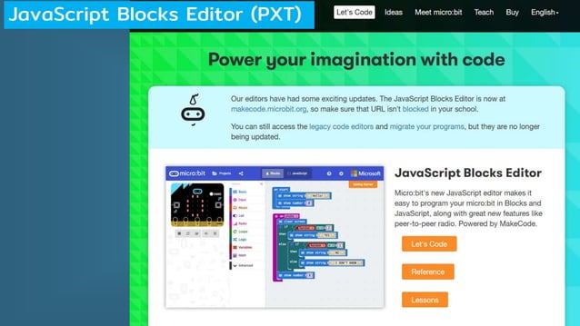 PowerPoint for micro:bit makeCode (JavaScript Blocks editor ) Thai | PPTX