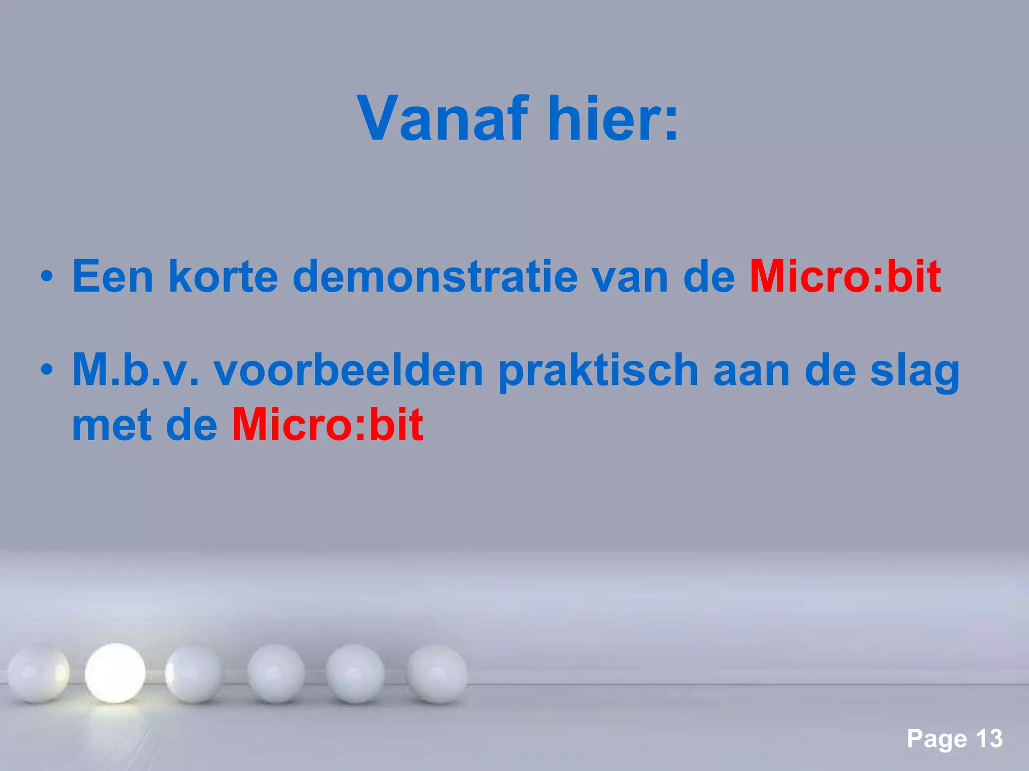 Aan de slag met de Micro:bit | PPTX