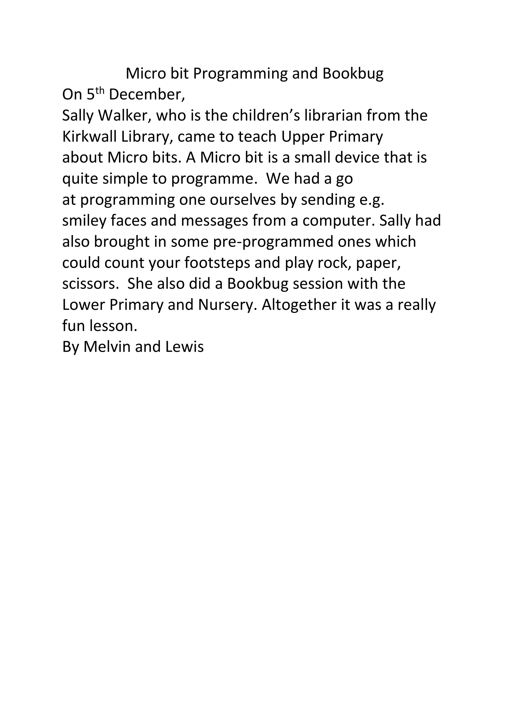 Micro bit sally walker mh lc | PDF