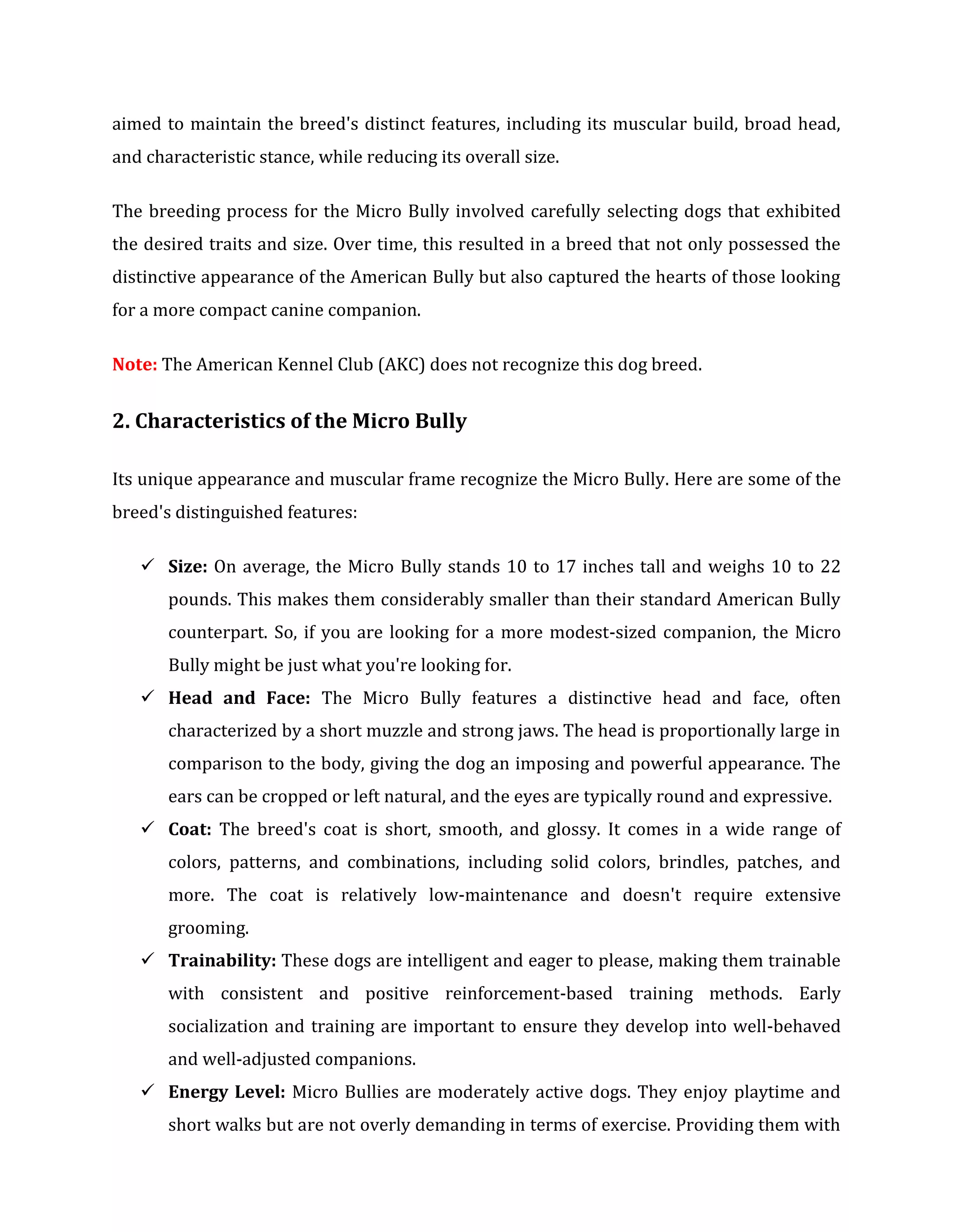 American Micro Bully Dog: The Ideal Companion for Families | PDF