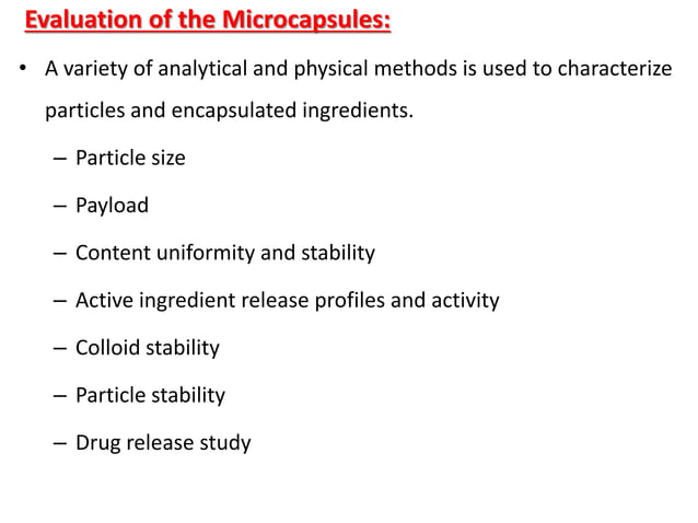 Microcapsules and microspheres | PPTX | Chemistry | Science