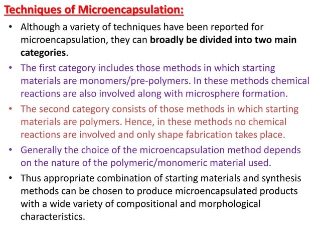 Microcapsules and microspheres | PPTX | Chemistry | Science