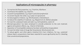 Microcapsules: types, preparation and evaluation | PPTX