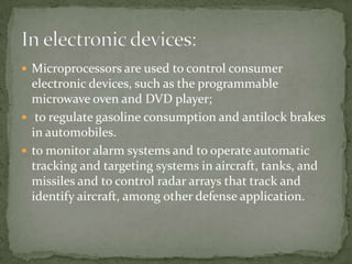 Microcessor aplication | PPTX