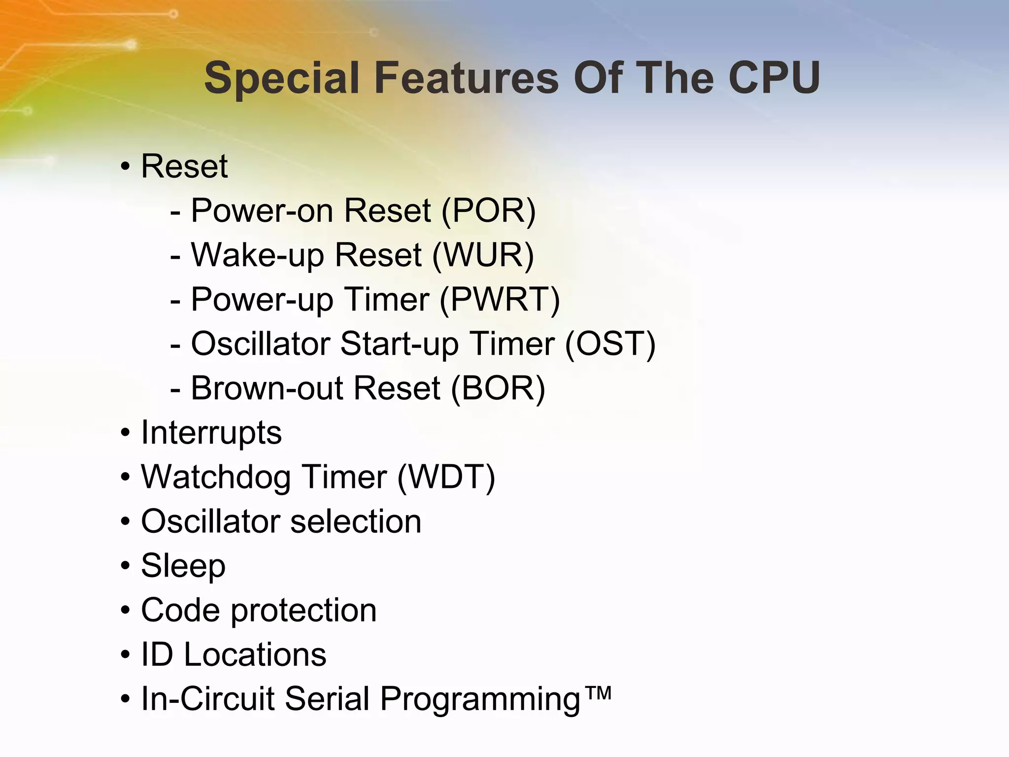 8-Bit CMOS Microcontrollers with nanoWatt Technology | PPT
