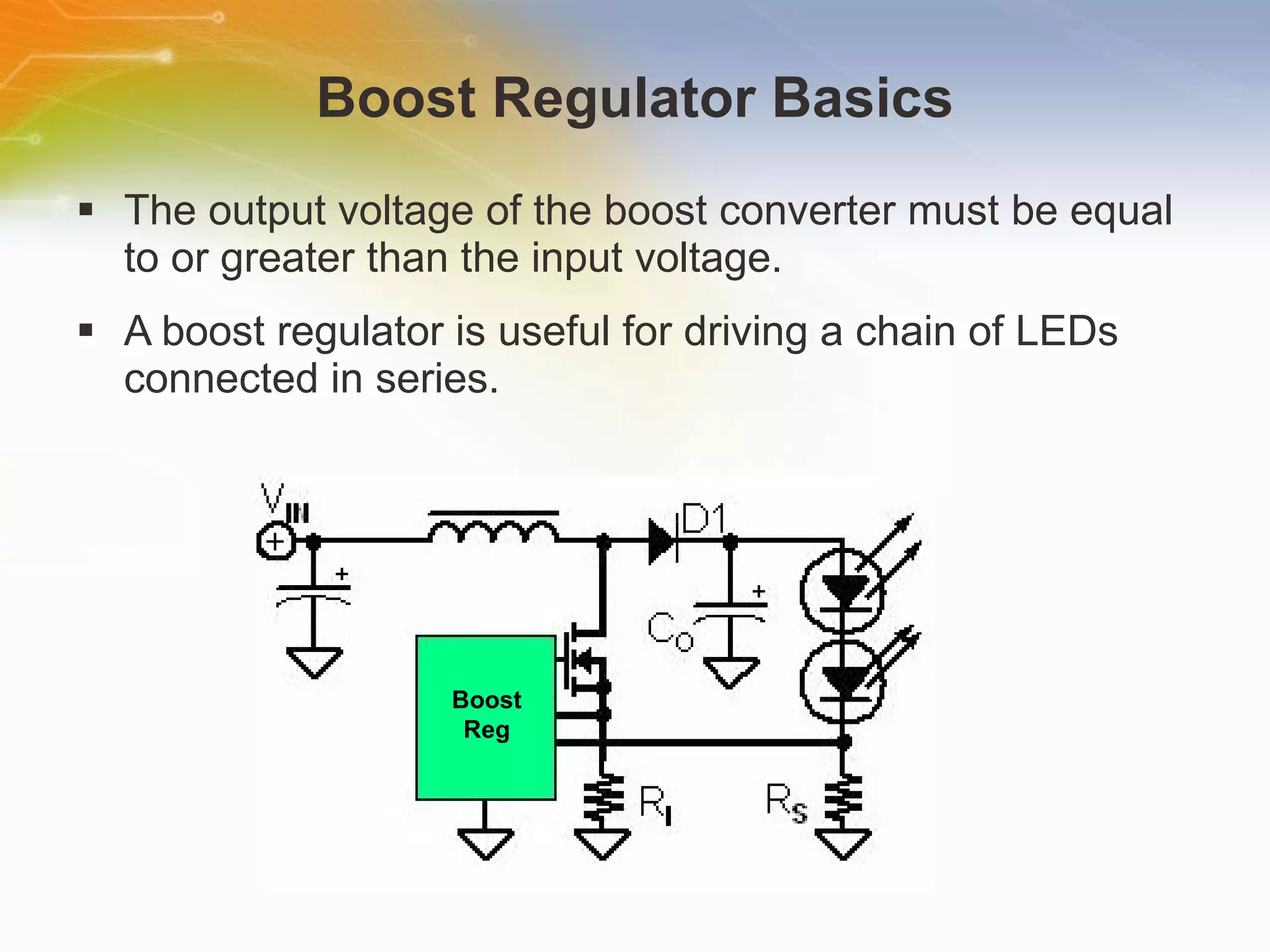 Driving LEDs with a Boost Regulator | PPT