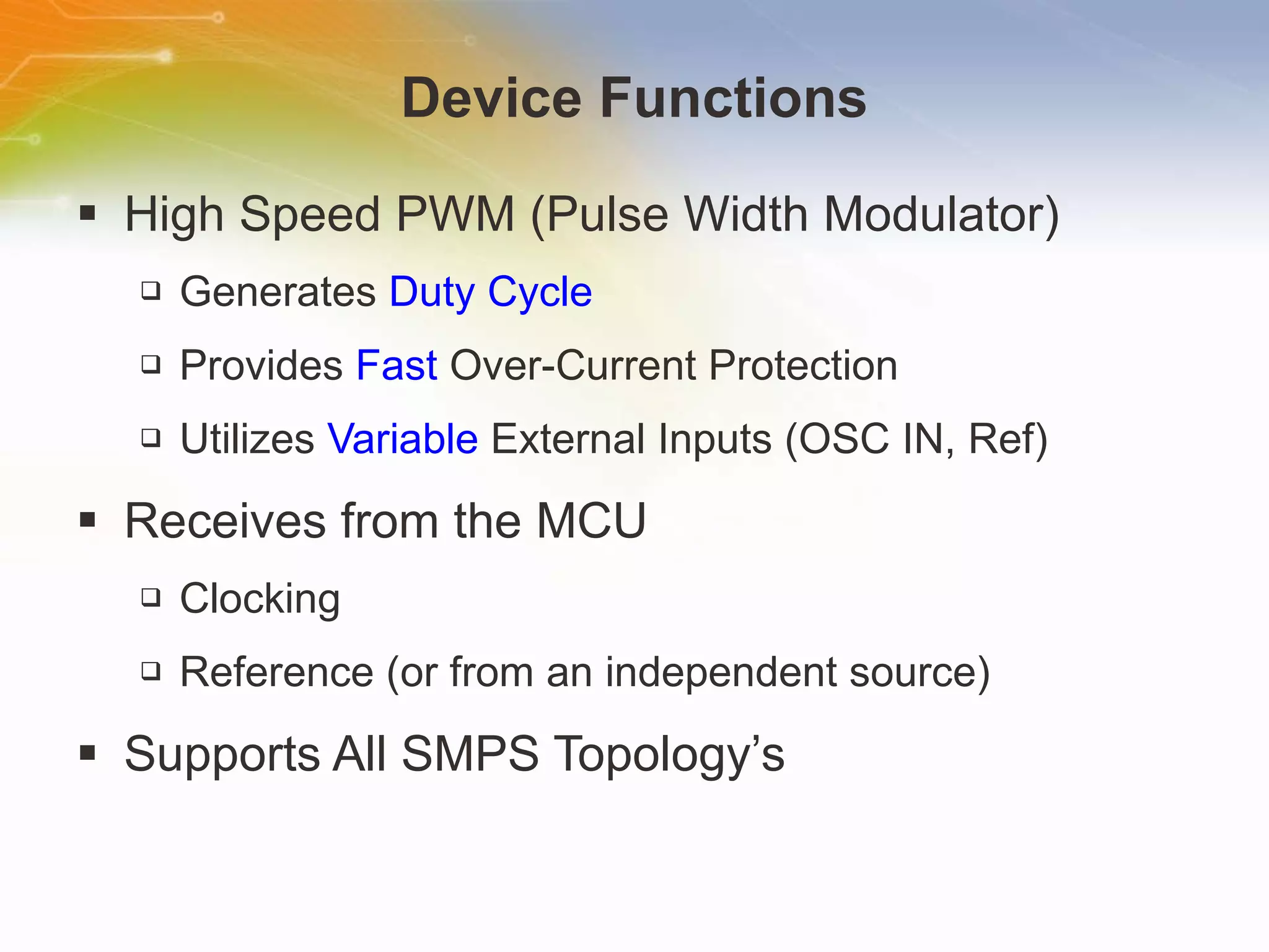 High Speed Microcontroller Adaptable Pwm Controller Ppt