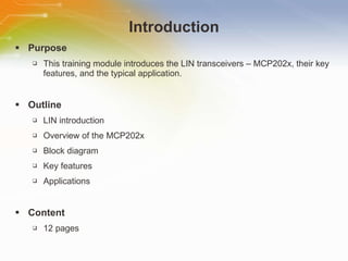 MCP202x - LIN Transceivers with Voltage Regulator | PPT | Technology ...