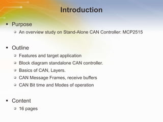 MCP2515: Stand-Alone CAN Controller | PPT