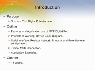 7-Bit Single I2C Digital Potentiometer | PPT