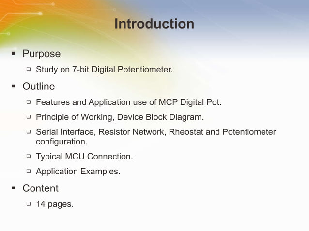 7-Bit Single I2C Digital Potentiometer | PPT