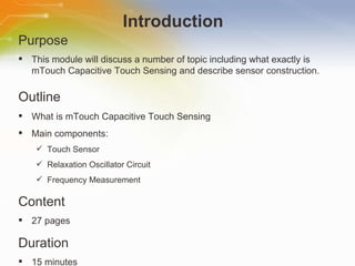 Intoduction to mTouch Capacitive Touch Sensing | PPT