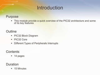 PIC32 Architecture Overview | PPT | Operating Systems | Computer Software and Applications