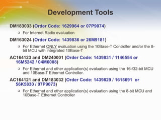 Ethernet Embedded Designs using PIC18F97J60 | PPT