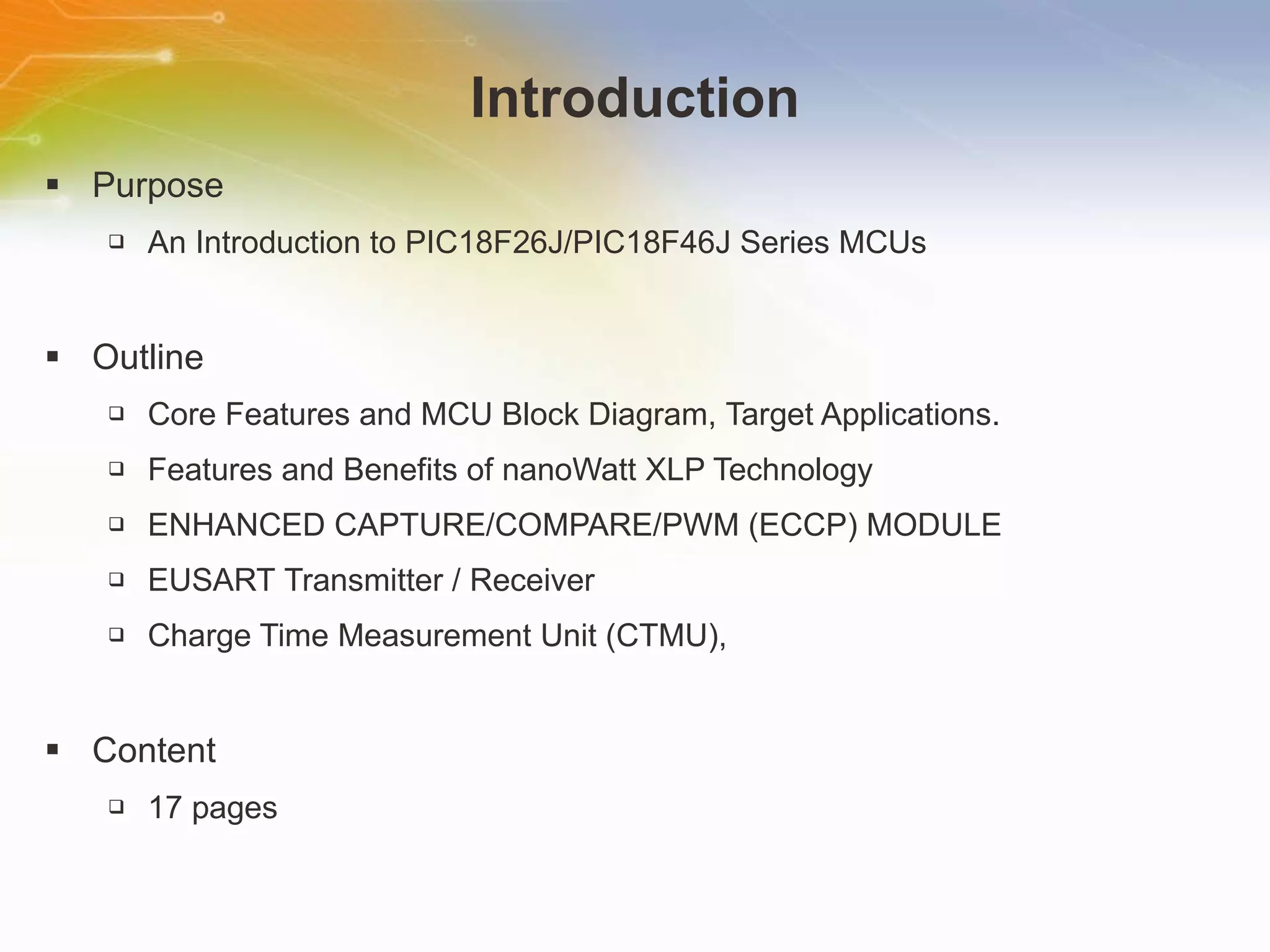 Introduction to PIC18FX6J Series MCUs | PPT