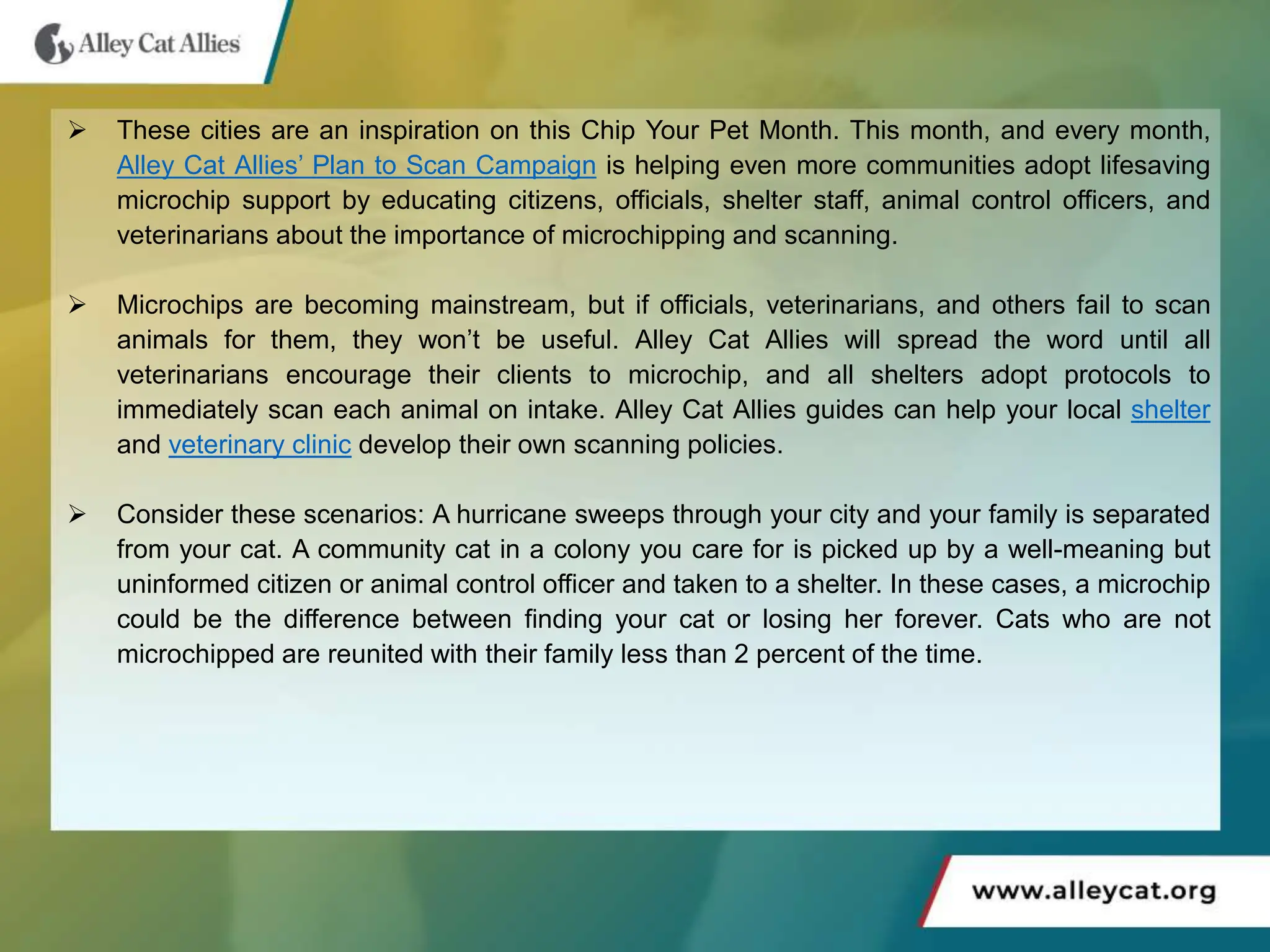 Microchips: a cat's ticket home - Alley Cat Allies | PPTX