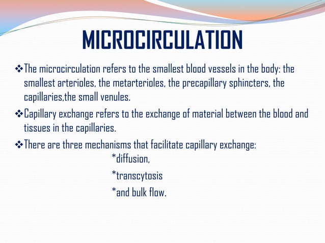 Microcirculation And Capillary Exchange Ppt
