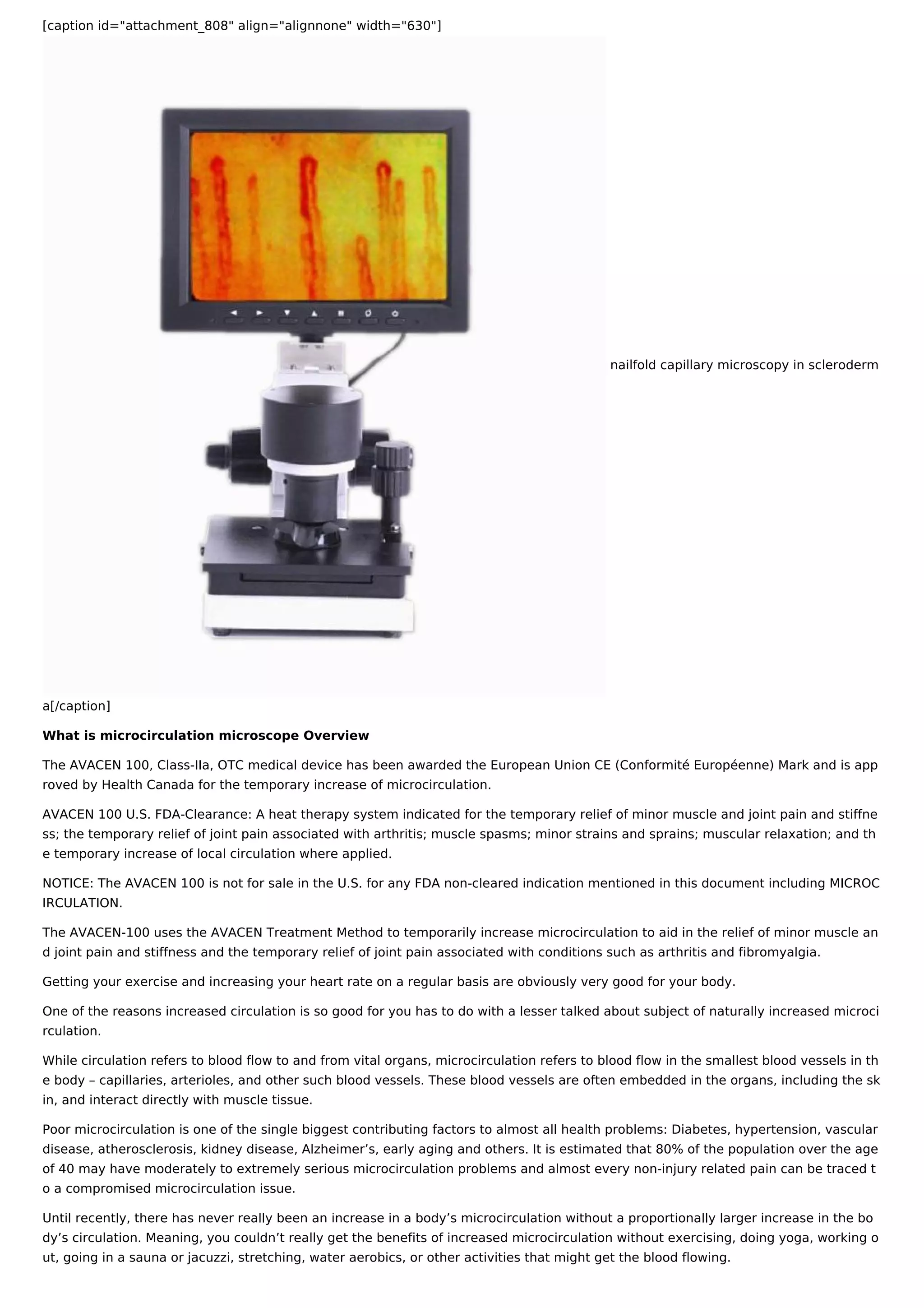 Microcirculation microscope and its parts is what | PDF
