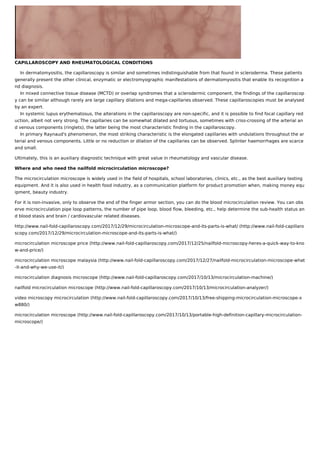 Microcirculation microscope and its parts is what | PDF