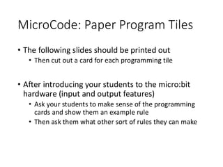 MicroCodeCardsBasic.pdf for learning simulation project. | PPT