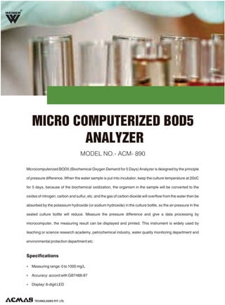 Micro Computerized Bod5 Analyzer by ACMAS Technologies Pvt Ltd. | PDF ...