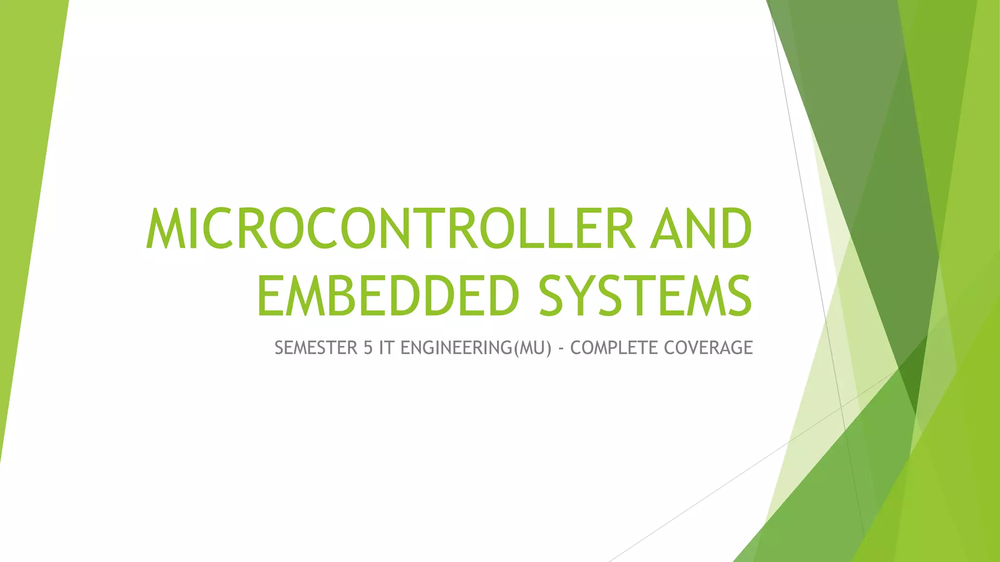 Microcontoller and Embedded System | PPTX