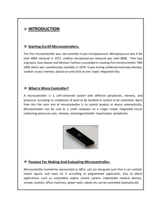 Micro controller | DOCX | Data Storage and Warehousing | Computing