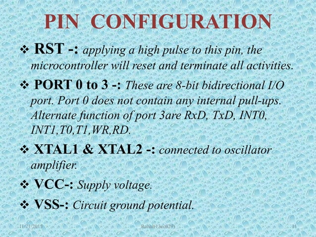 8051 Microcontroller ppt | PPTX