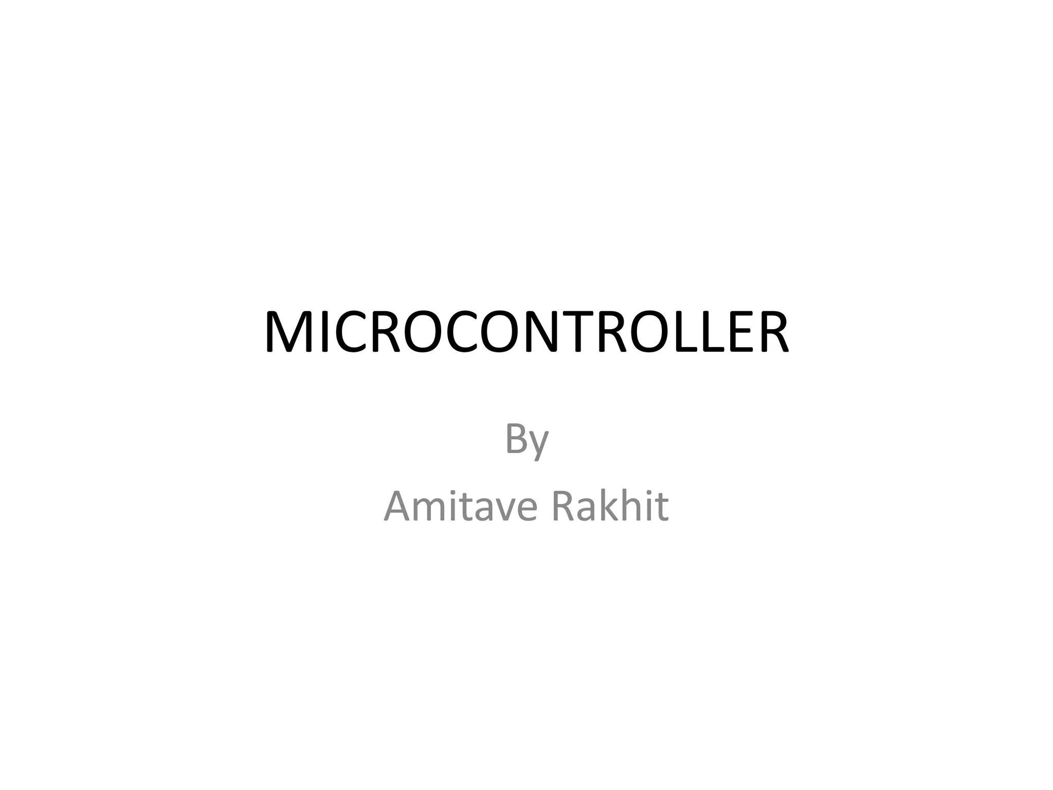 Microcontroller | PPTX