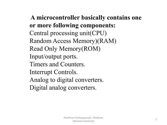 Microcontroller | PPTX