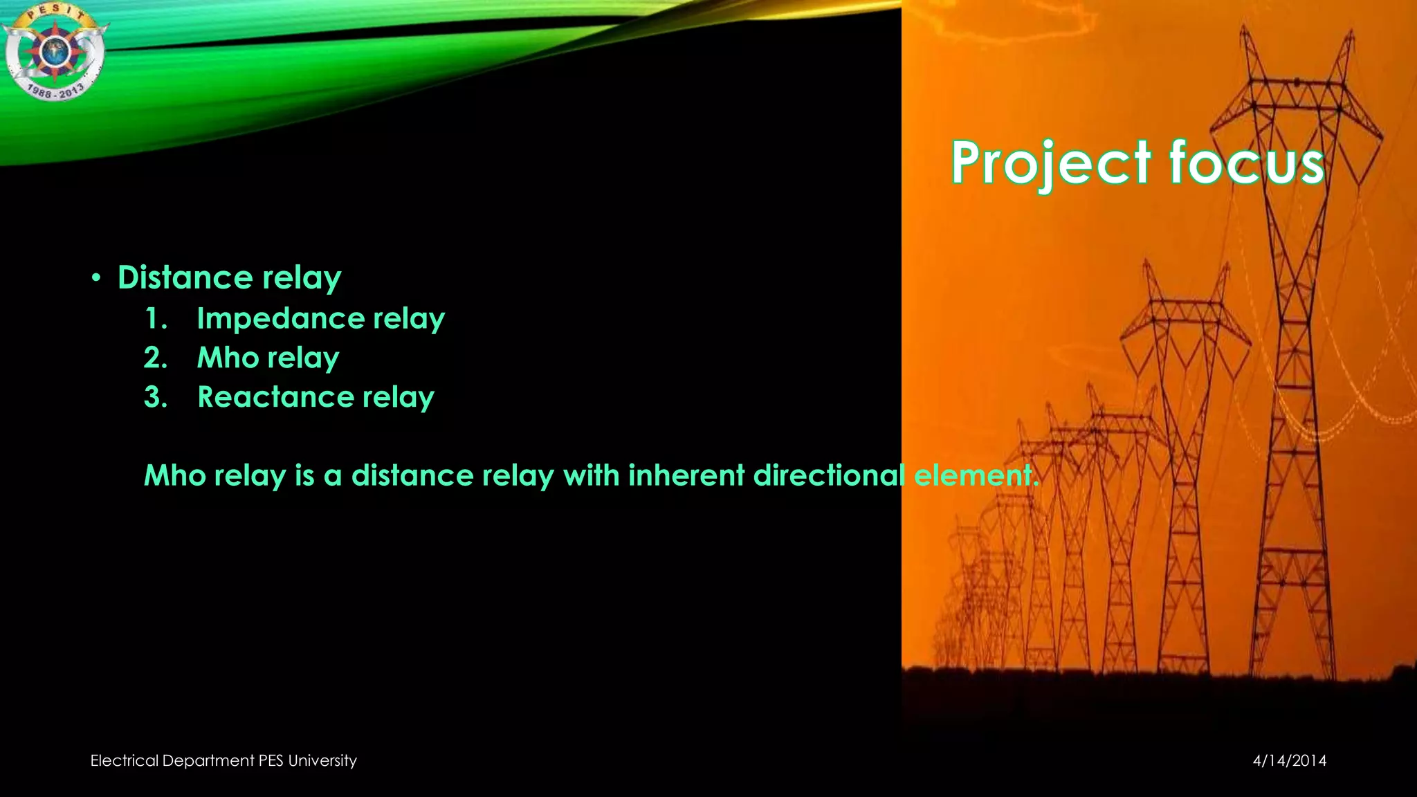 Microcontroller based mho relay for distance protection | PPTX