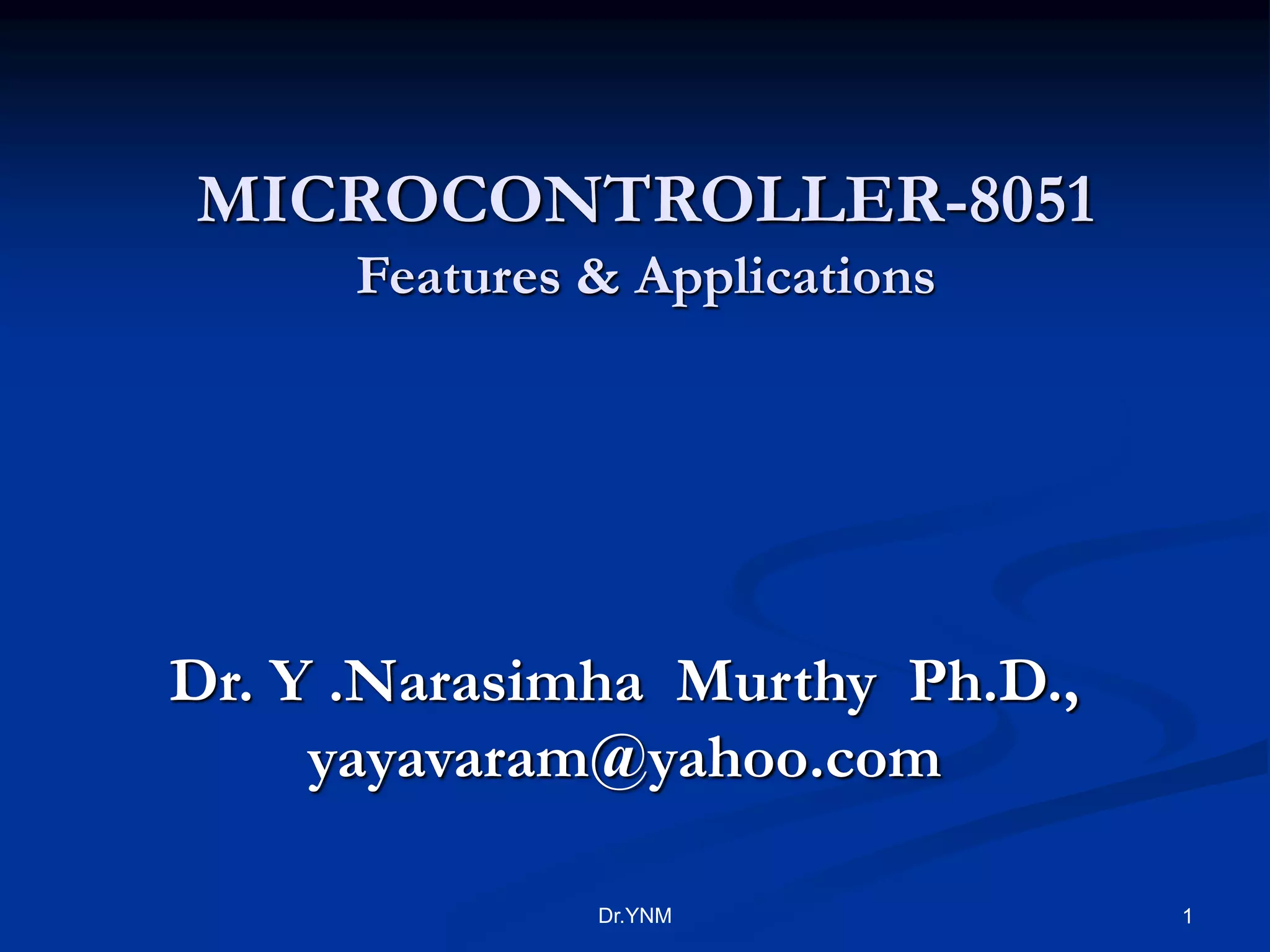 Microcontroller 8051 Ppt