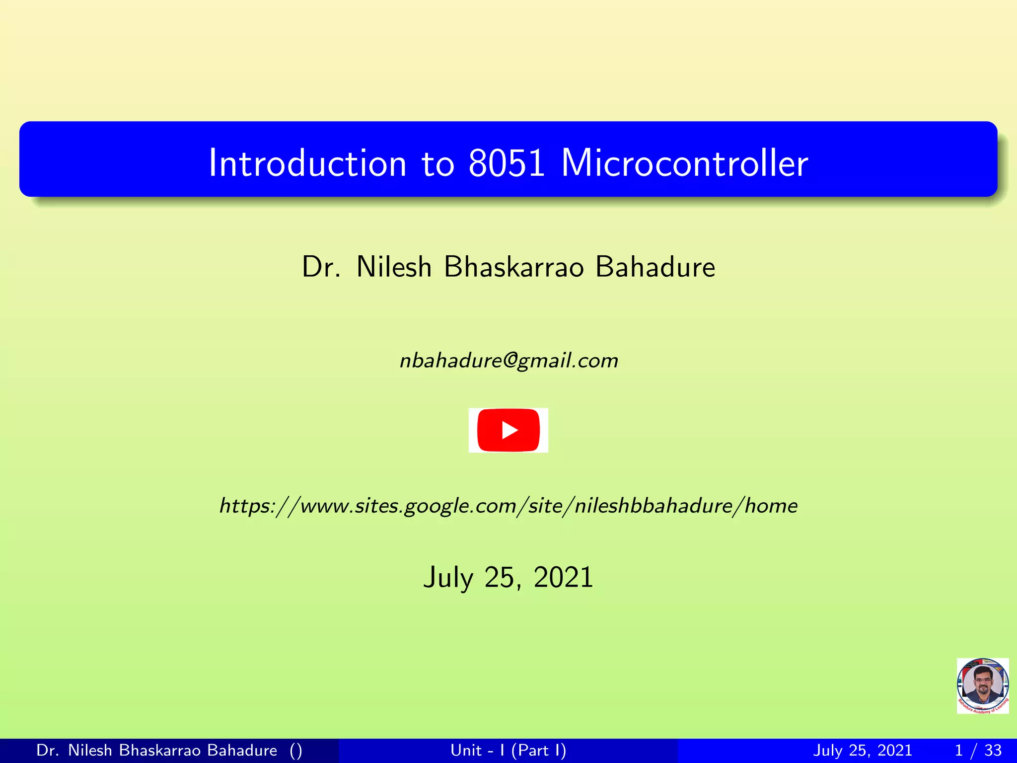 Microcontroller 8051 basics (part I) | PPT