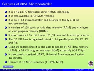 Microcontroller 8051 basics (part I) | PPT