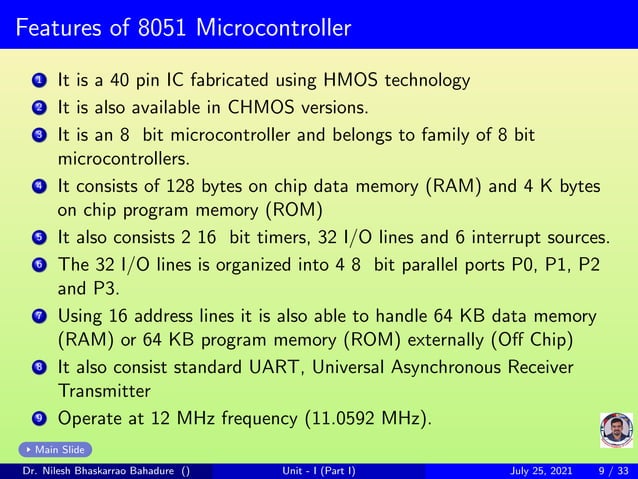 Microcontroller 8051 basics (part I) | PPT