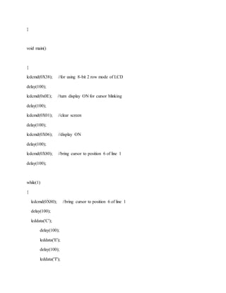 Microcontroller (8051) general and simple alp n cprograms | DOCX