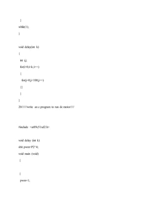 Microcontroller (8051) general and simple alp n cprograms | DOCX