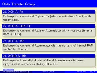 Microcontroller 8051 instruction set and assemble directives | PDF