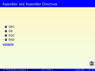 Microcontroller 8051 instruction set and assemble directives | PDF
