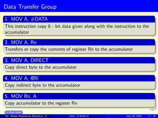 Microcontroller 8051 instruction set and assemble directives | PDF